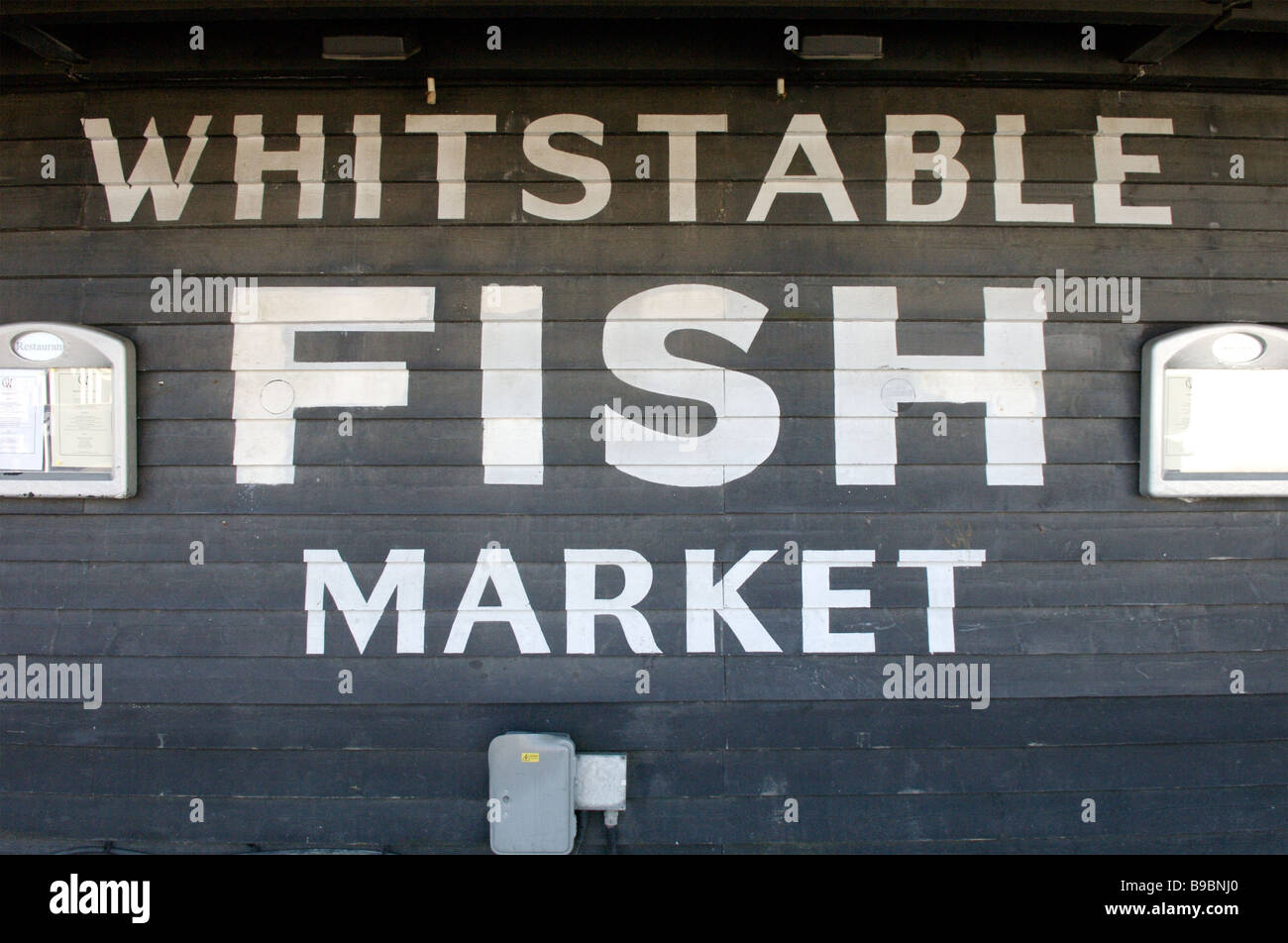 Whitstable Fish market Sign Stock Photo - Alamy