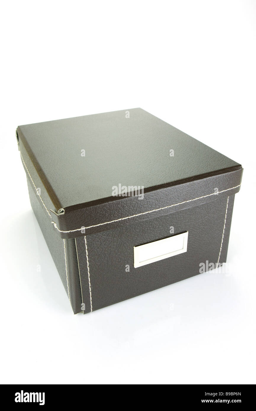 Brown stationery boxes isolated against a white background Stock Photo ...