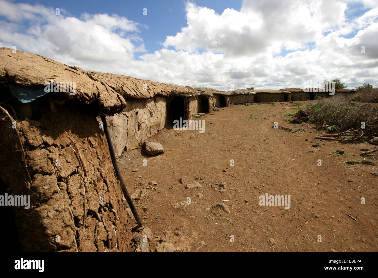 mud huts in the Maasai village Stock Photo - Alamy