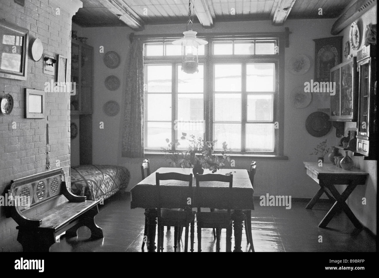 A dining hall in the estate museum of the Russian painter V Polenov ...