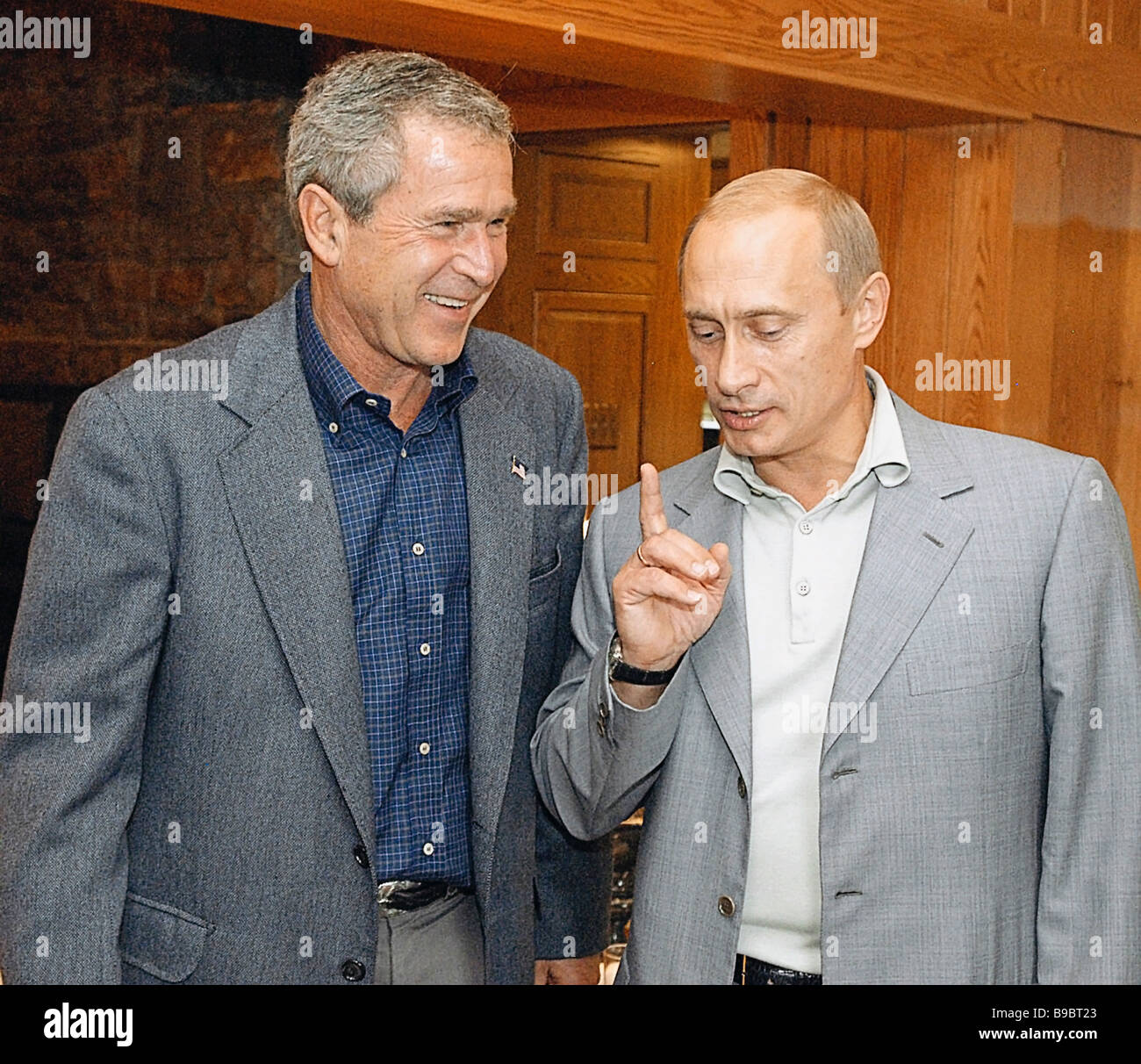 Russian President Vladimir Putin right meeting with U S President ...