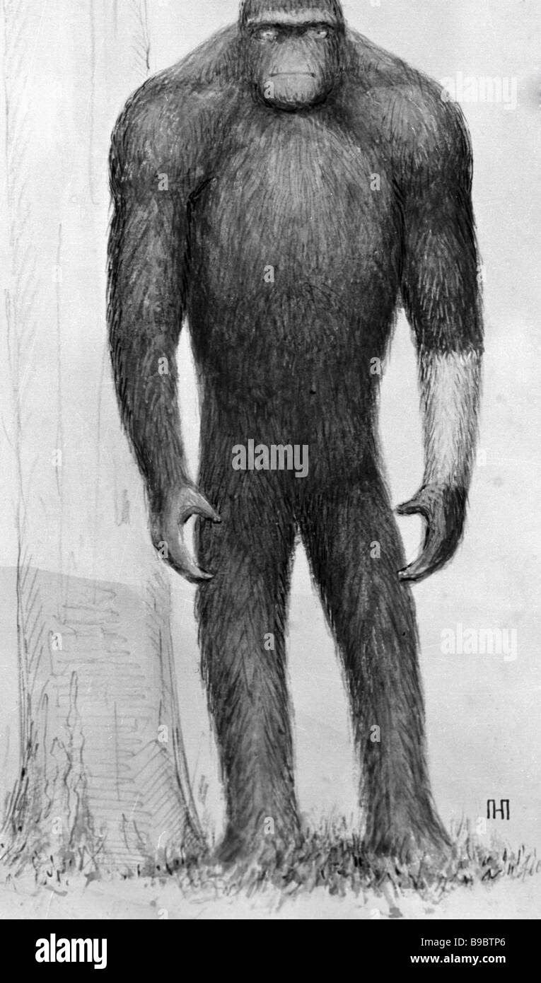 Reproduction of drawing made by the wild man seen on the Red Hunters ...