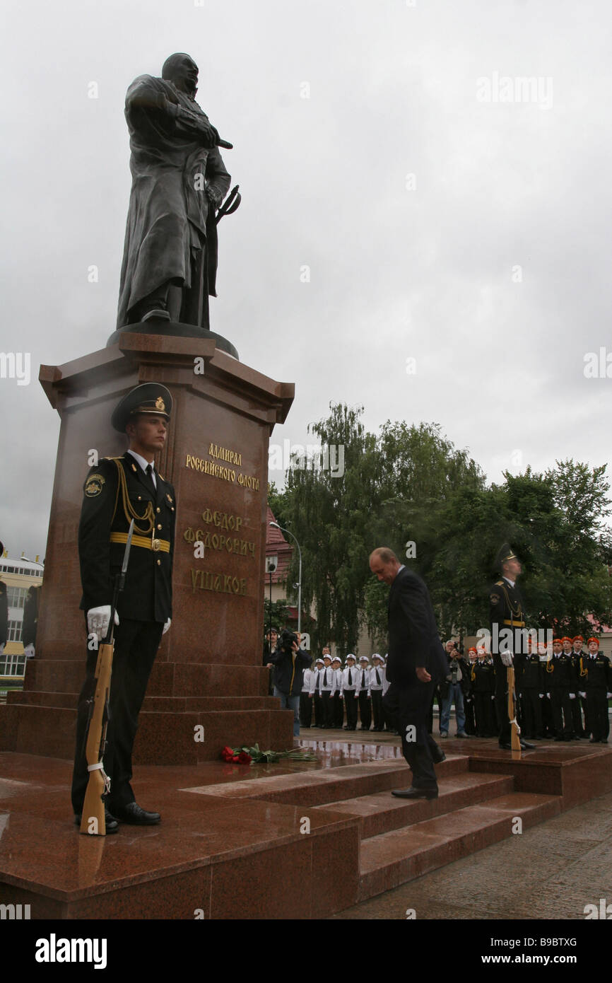 Russian President Vladimir Putin during the Admiral Fyodor Ushakov ...