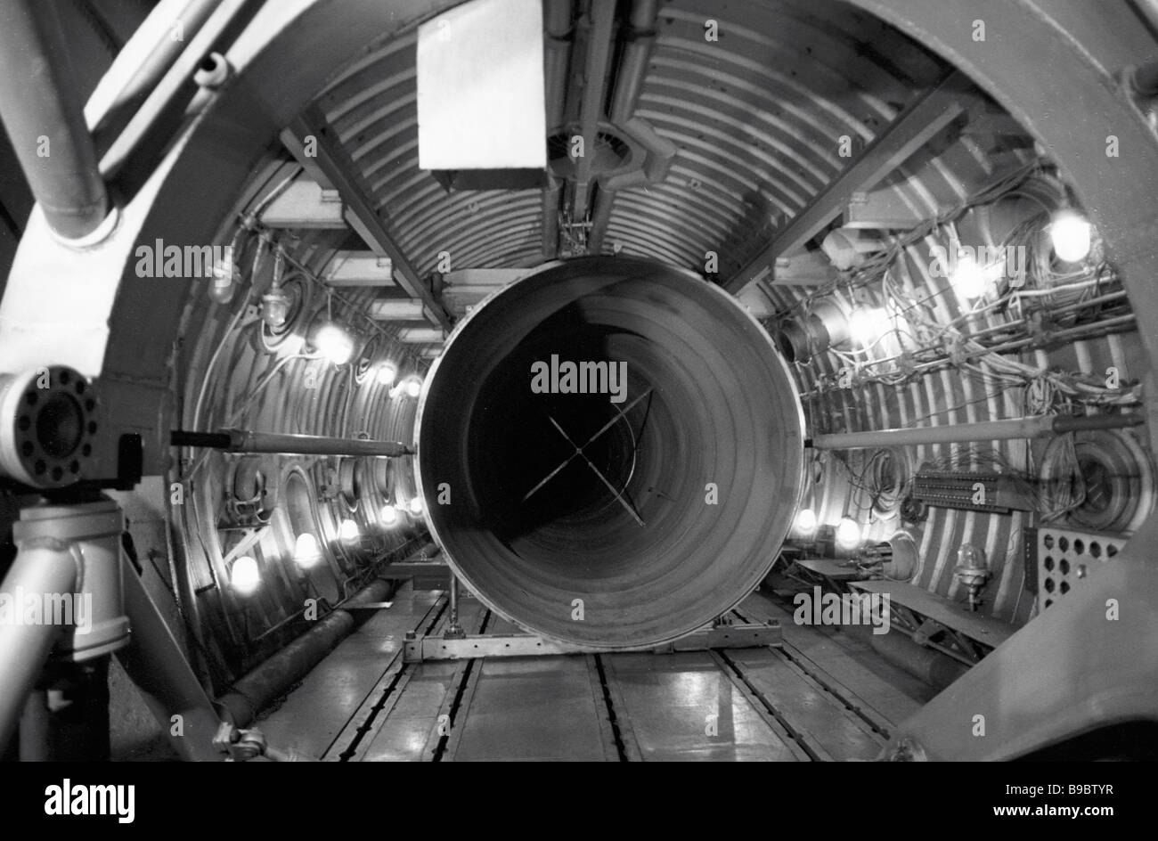 An engine testing decompression chamber at the Moscow based Baranov ...