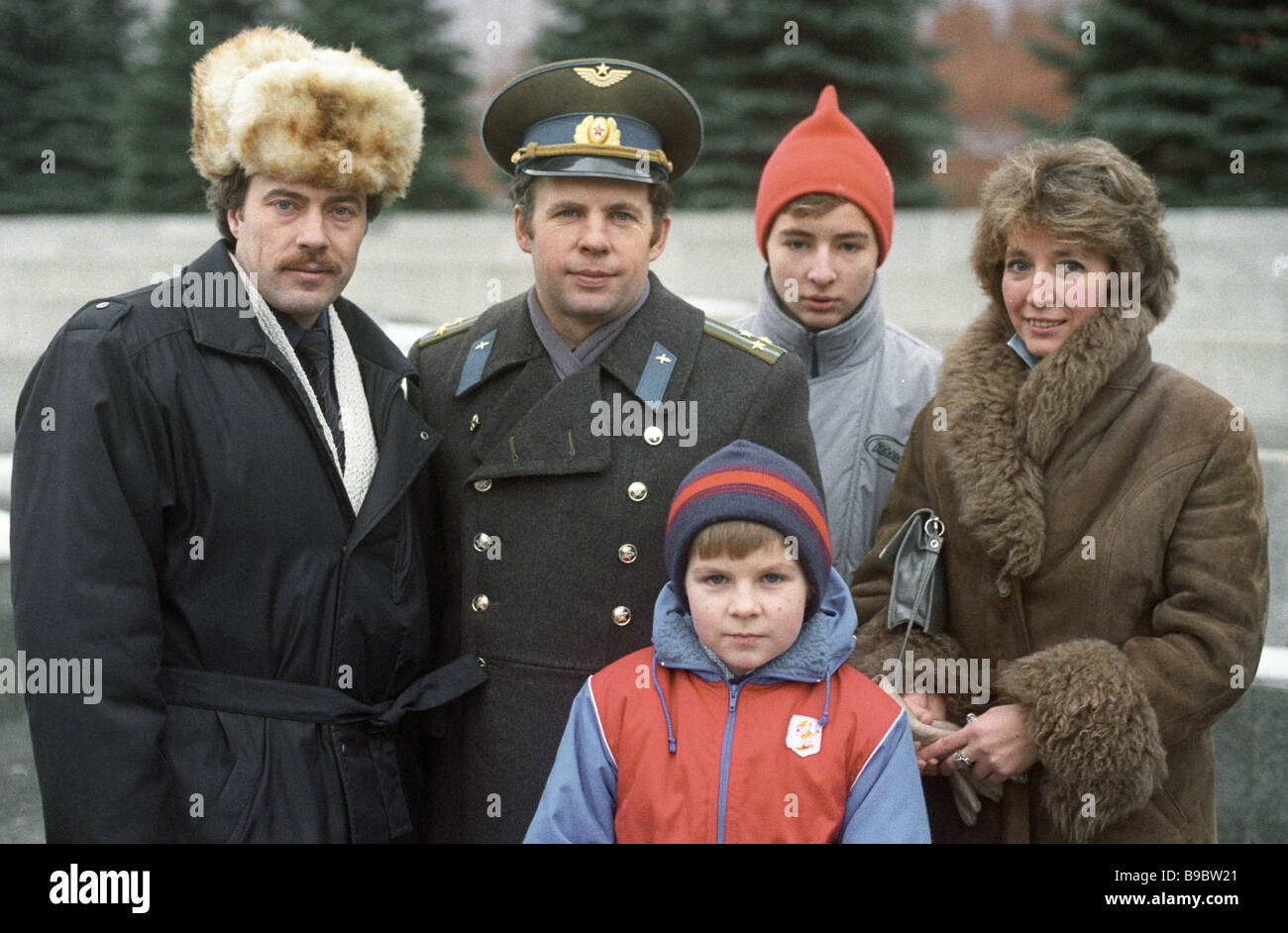 Flight engineer Alexander Balandin left and Pilot Cosmonaut Anatoly ...