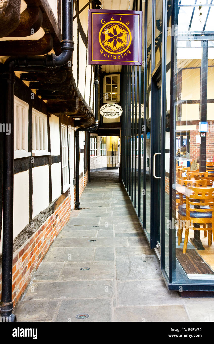 Narrow passageway alley or ginnel leading from the Courtyard to the ...