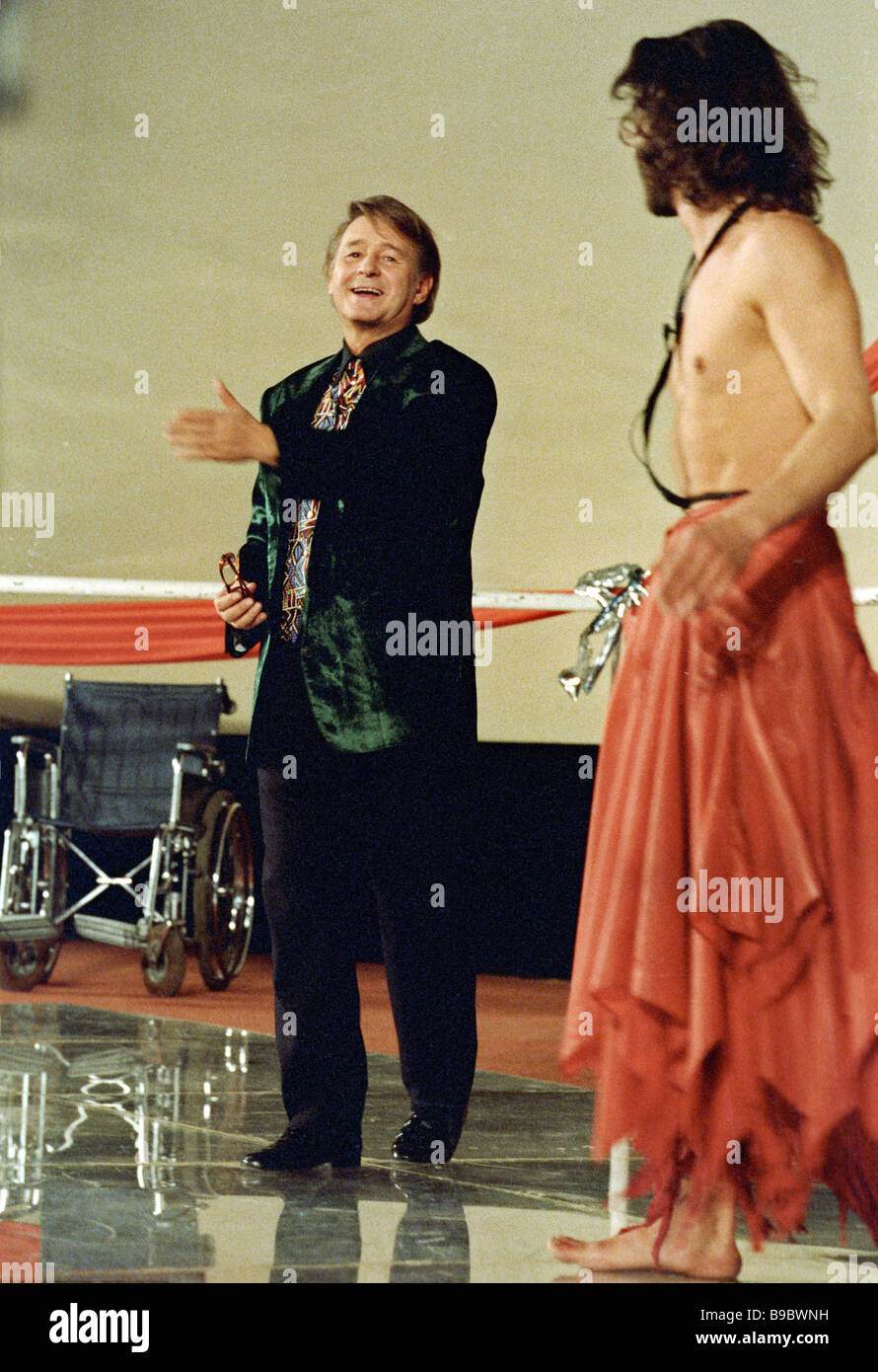 Director Roman Viktyuk left and actor Nikolai Dobrynin at the Central ...