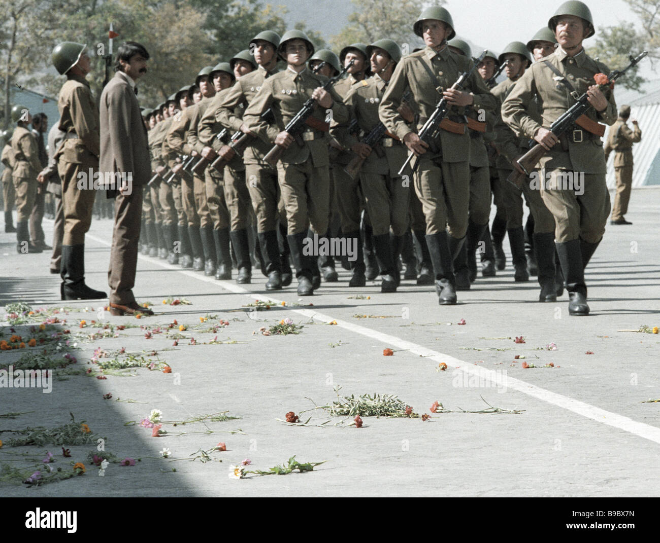 Parade on the occasion of the Soviet military contingent s return home ...