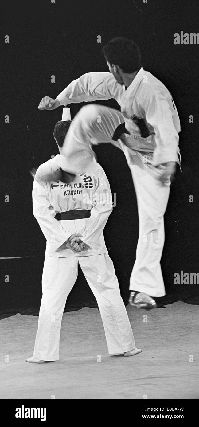 Karateka Boris Lutoshkin right getting ready for performance at the ...