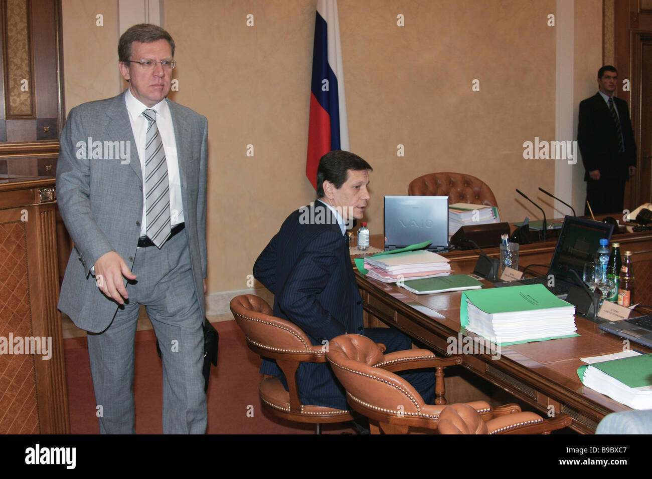 Finance Minister Alexei Kudrin and Deputy Prime Minister Alexander Zhukov left to right at a ...
