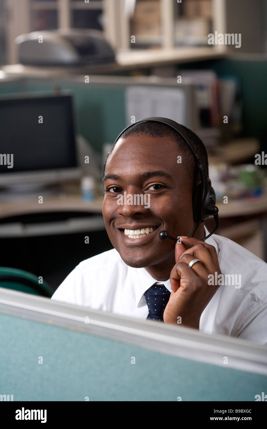 Businessman talking on headset Stock Photo - Alamy Businessman talking on headset Stock Photo - Alamy