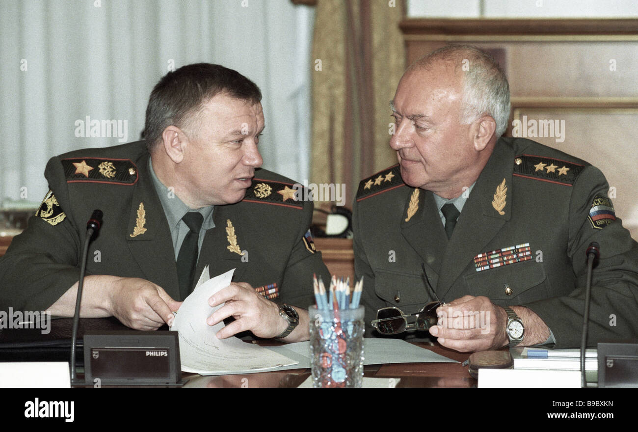 Colonel General Igor Rodionov Russia s Defense Minister right and ...