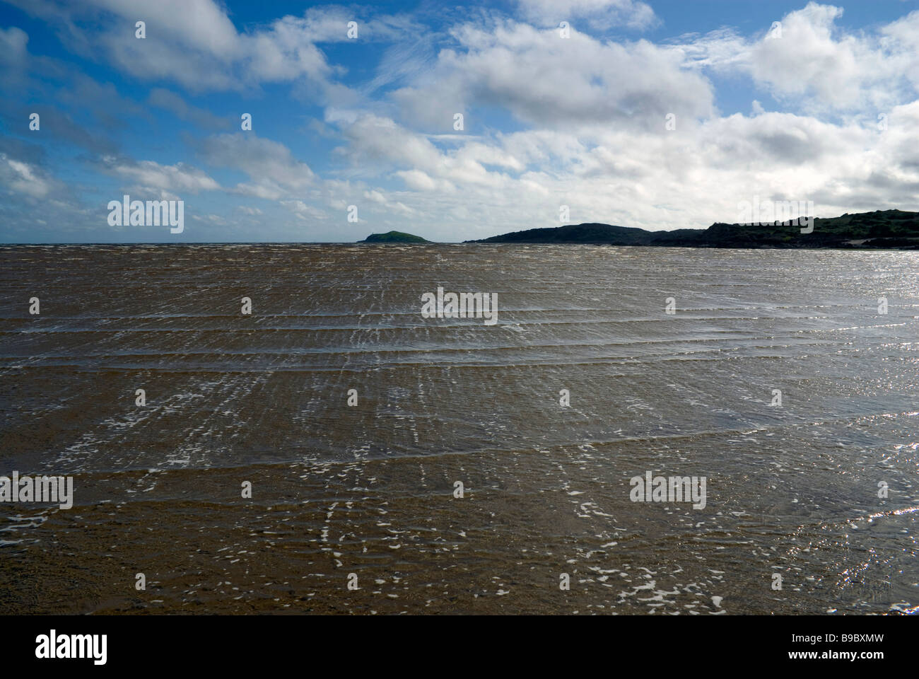 A windy day at Rockcliffe beach, Dumfries and Galloway, South-West ...