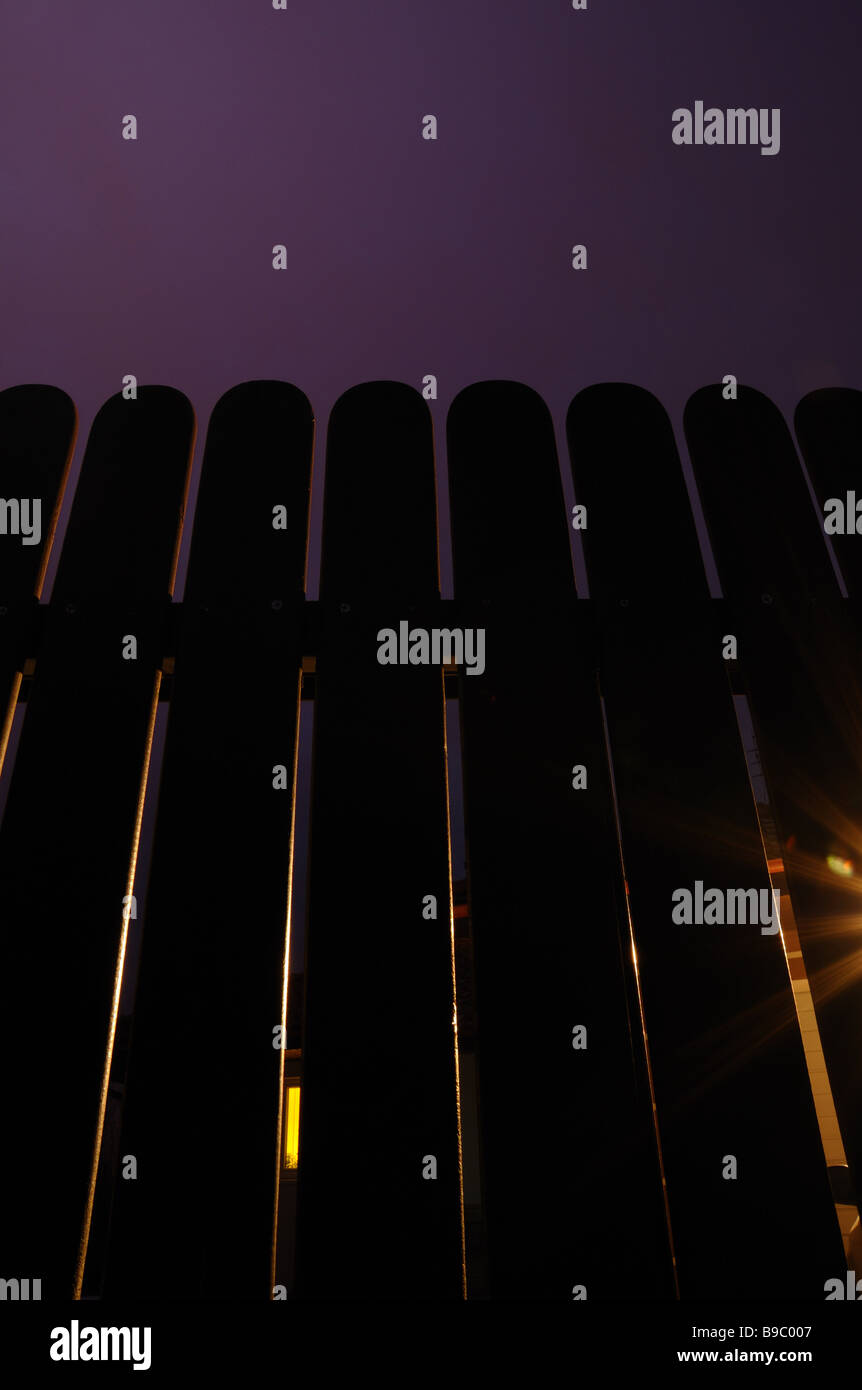 Closeup of a wooden fence at night Stock Photo - Alamy