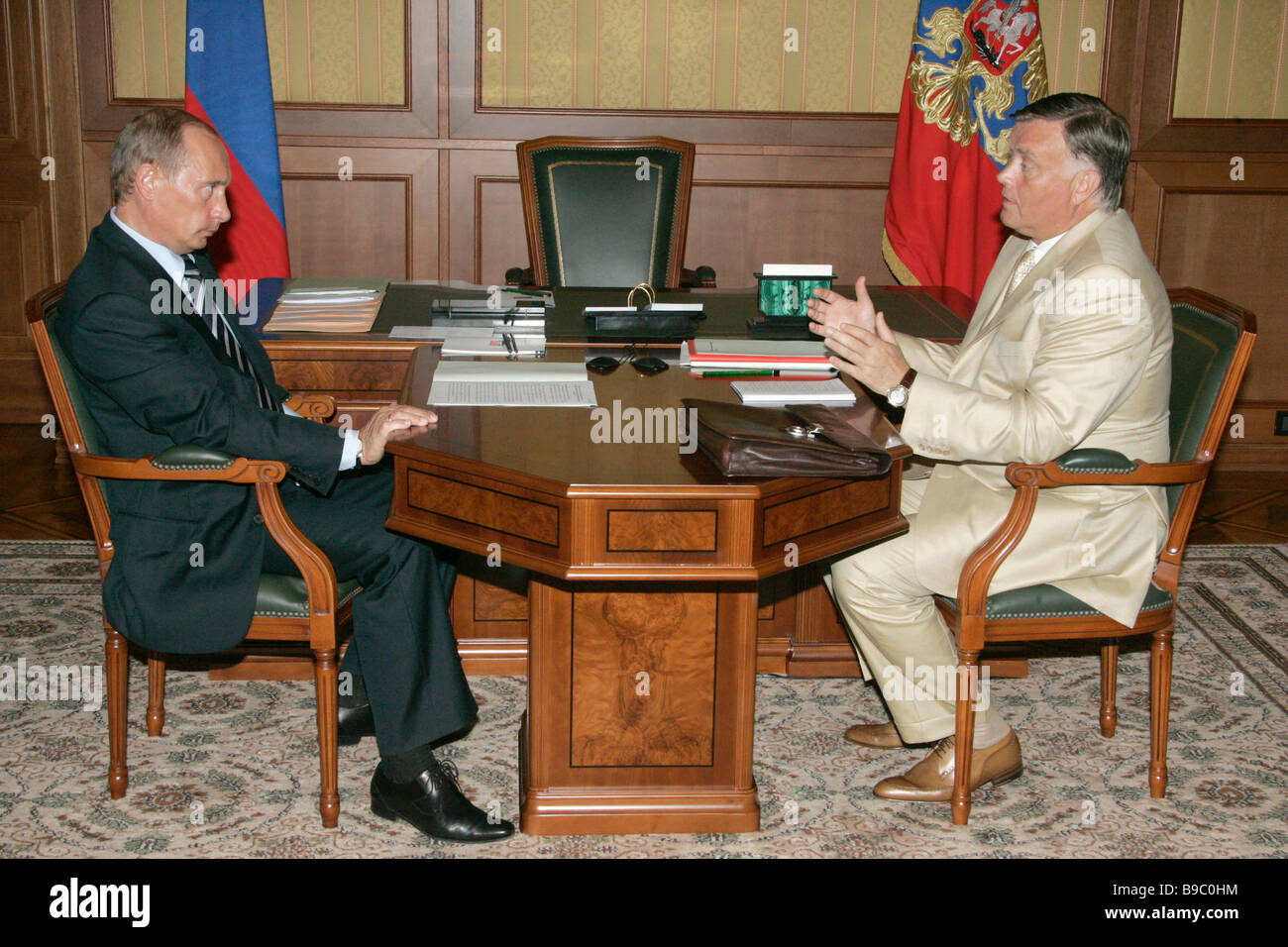 Russian President Vladimir Putin left and Vladimir Yakunin Russian Rail ...