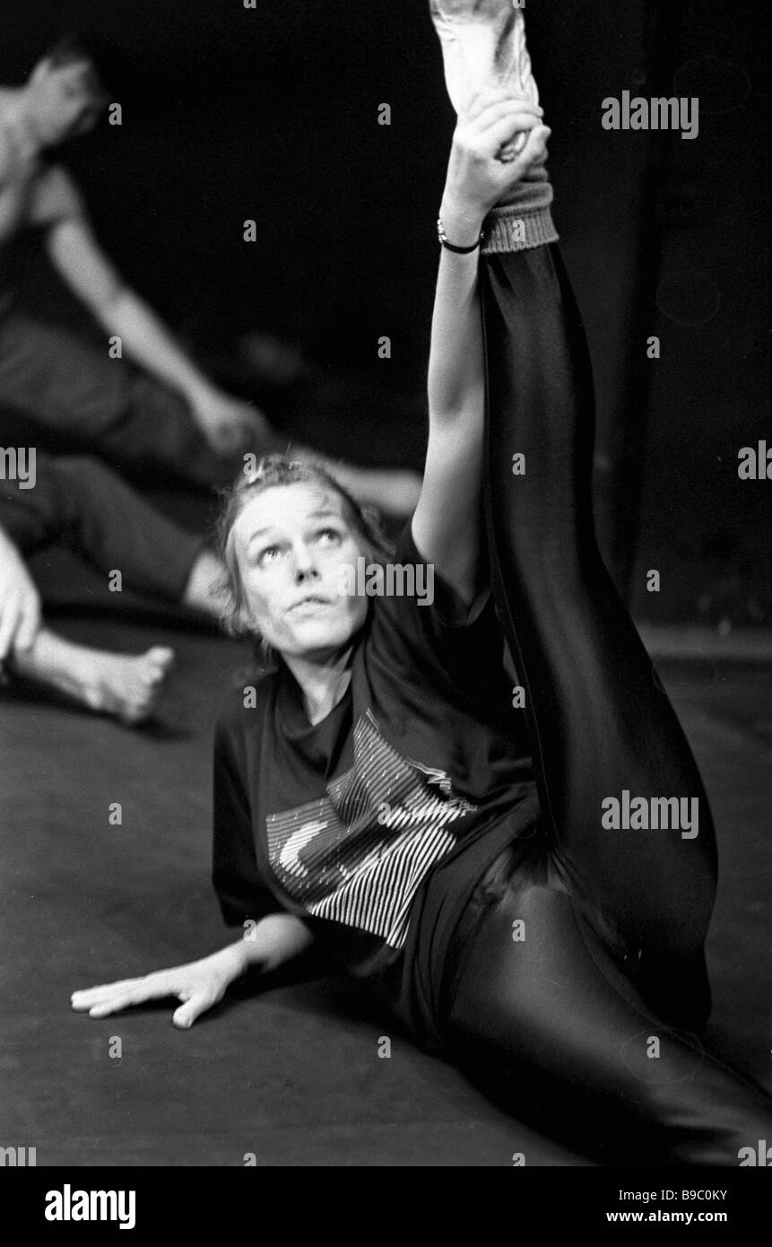 Actress Natalia Andreichenko at a rehearsal at Oleg Tabakov s theatre ...