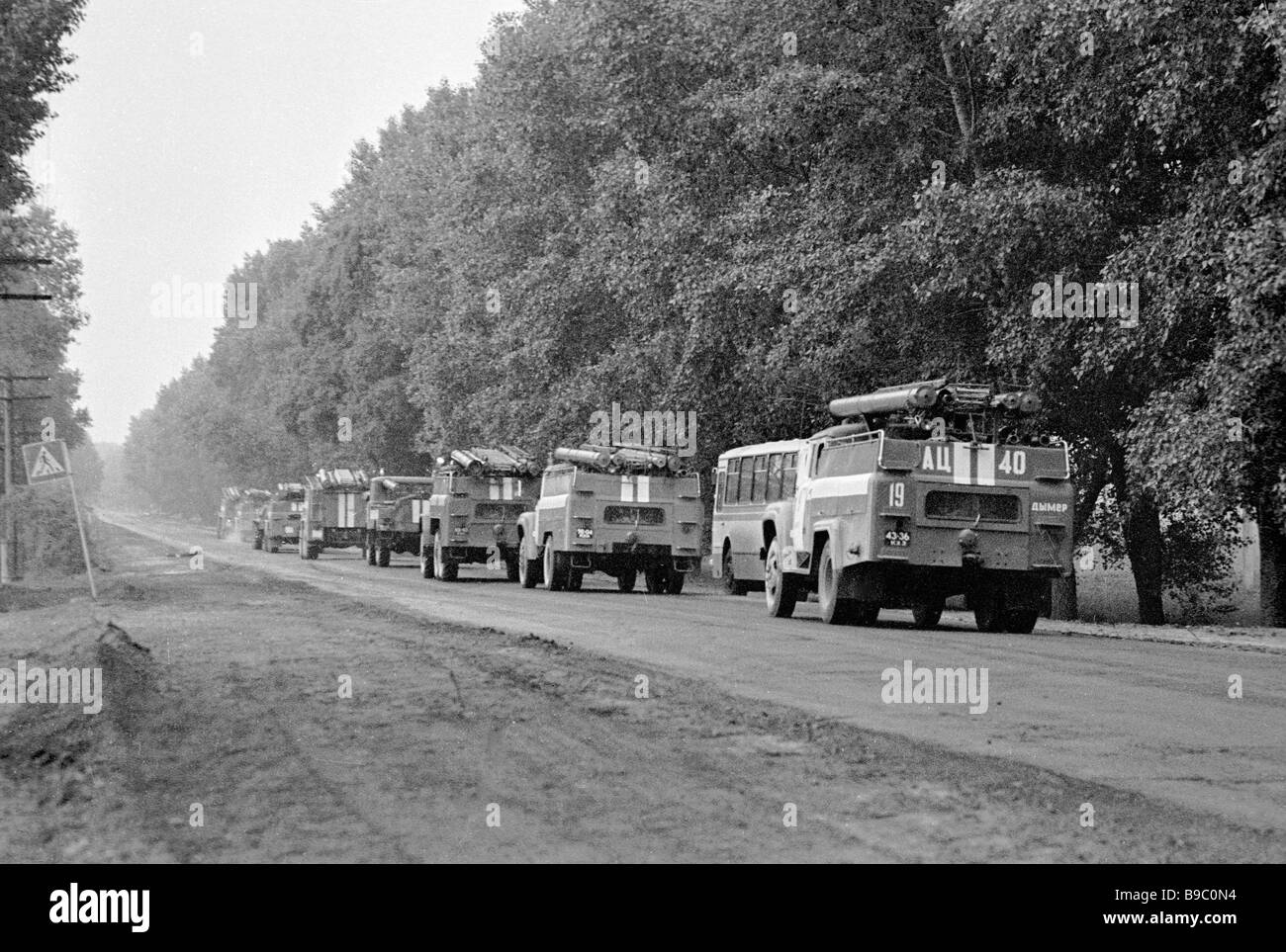 Special trucks convoy makes for the Chernobyl Nuclear Power Plant ...