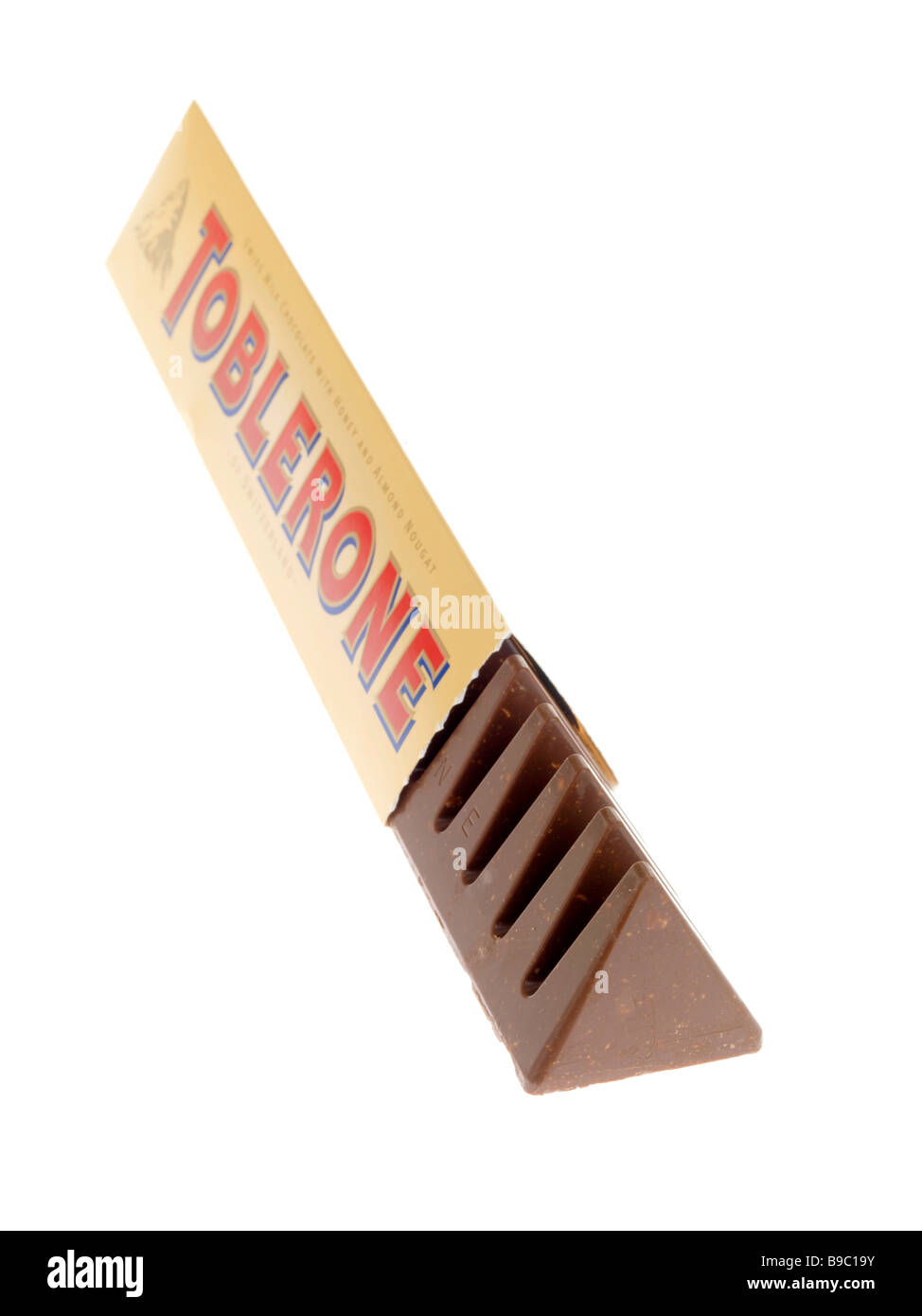 Bar Of Toblerone Milk Chocolate Isolated Against A White Backgorund ...