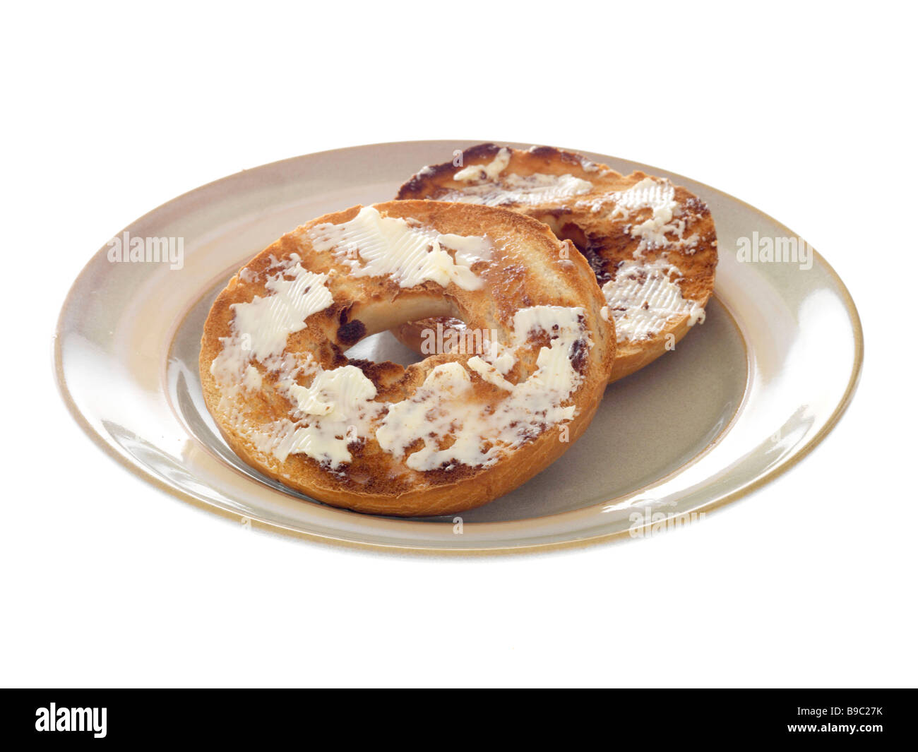 Toasted bagels butter hi-res stock photography and images - Alamy