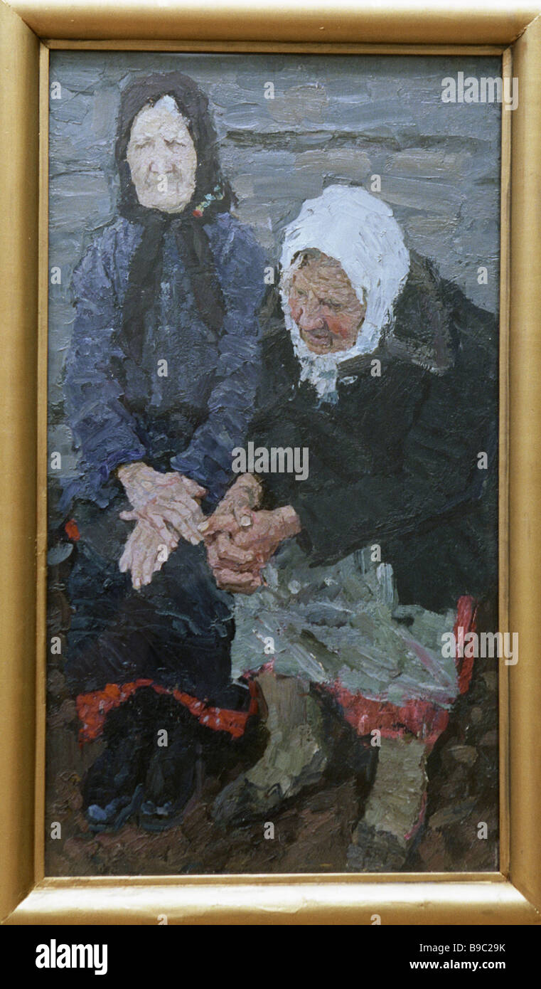 Reproduction of Alexei Tkachev s painting The Old Women at the ...
