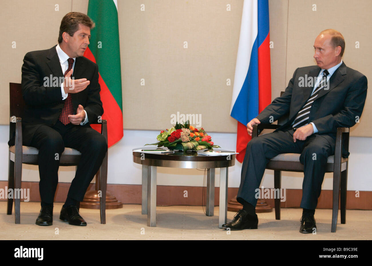 President of Bulgaria Georgi Parvanov and President of Russia Vladimir ...