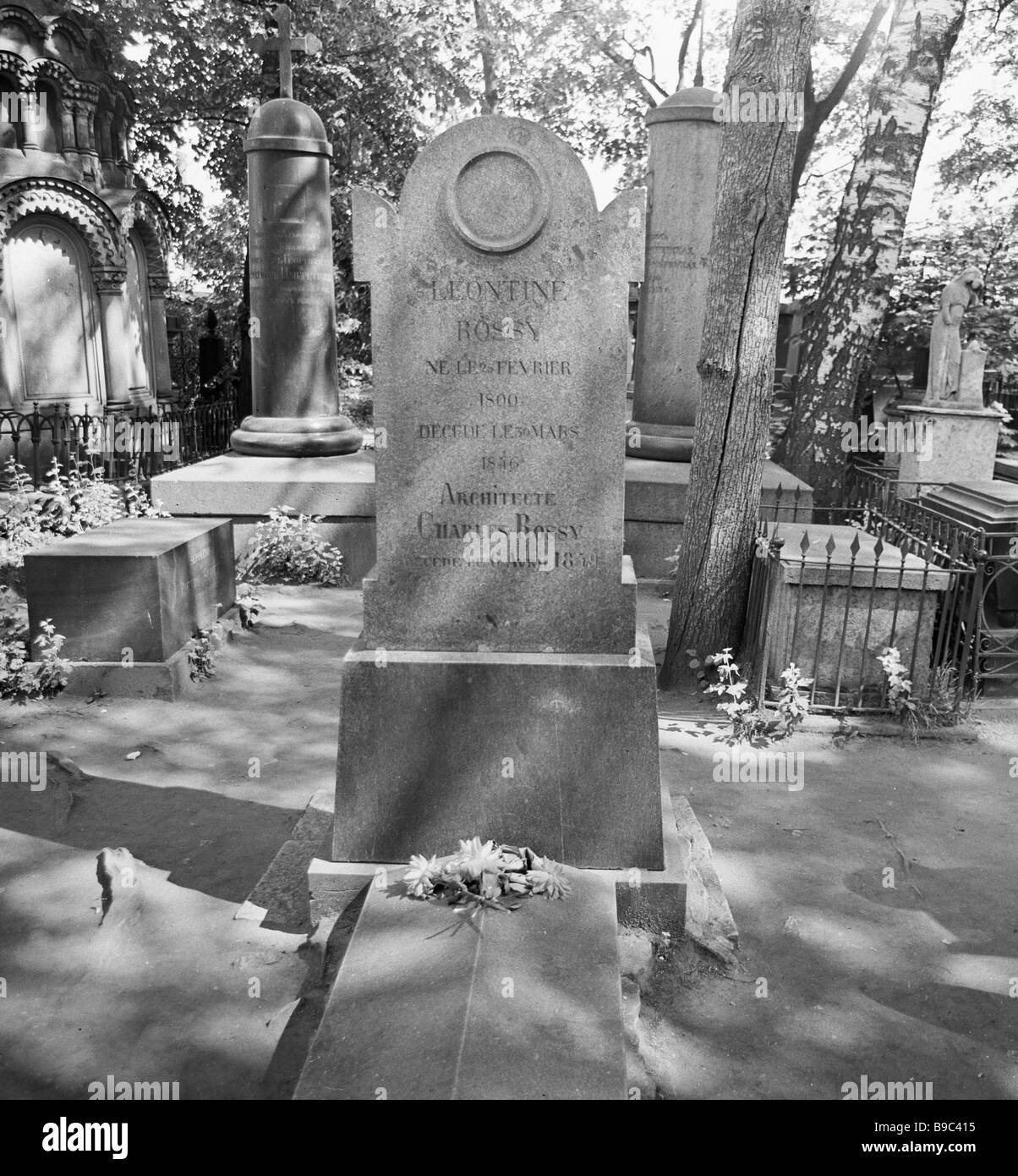Headstone of famous architect Carlo Rossi 1775 1840 at the cemetery of ...