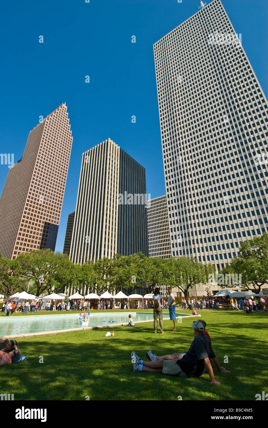 Houston Texas downtown skyline Bayou City Art Festival fall autumn ...