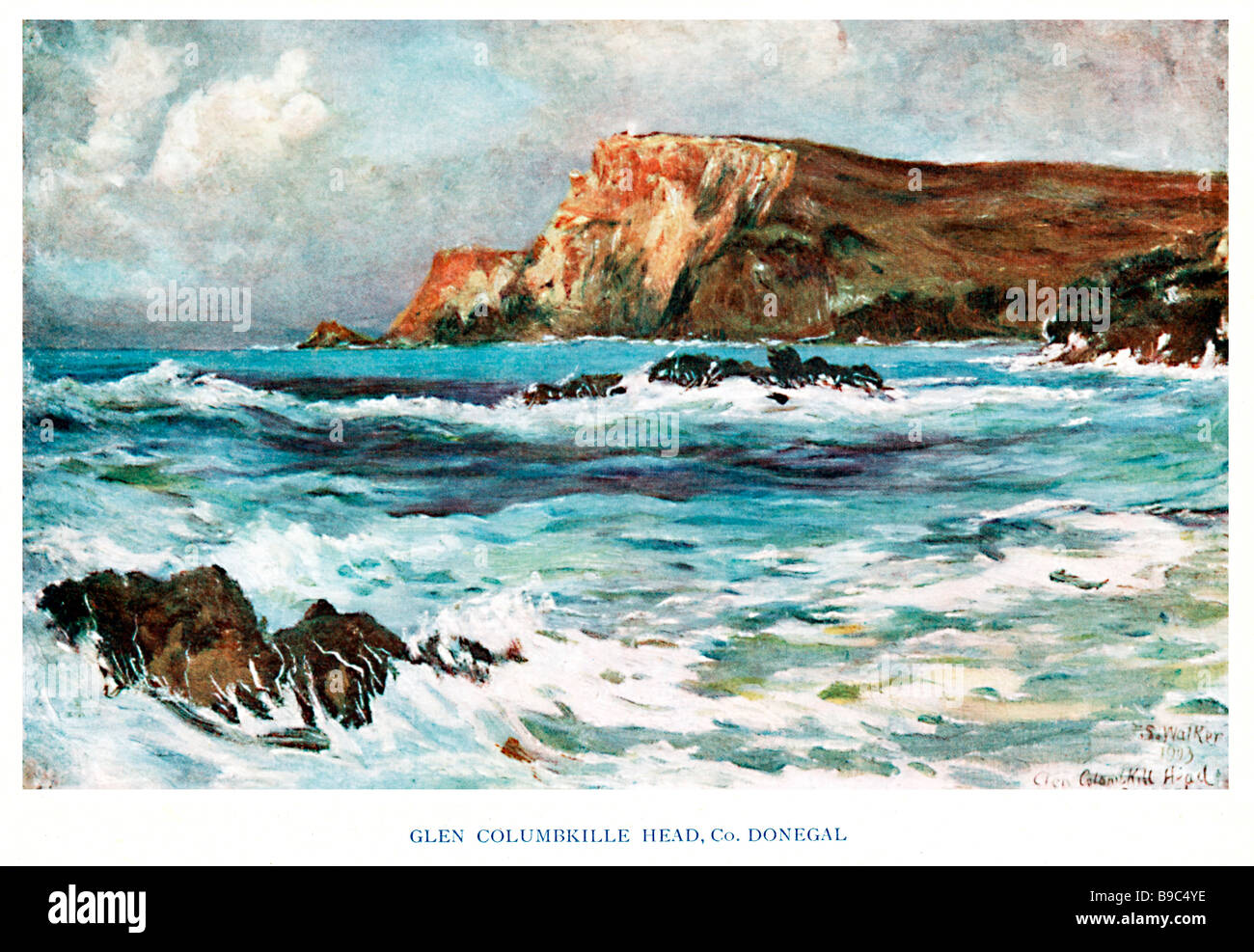 Glen Columbkille Head Donegal 1903 painting of the dramatic scenery on ...