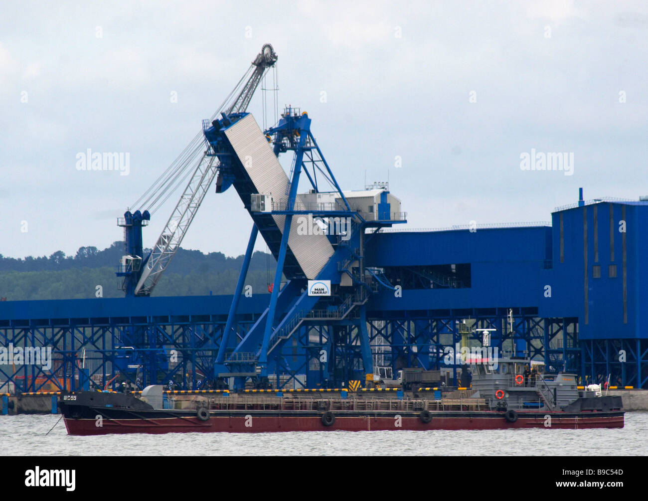 Coal terminal in the sea port of Ust Lug Leningrad Region Stock Photo ...
