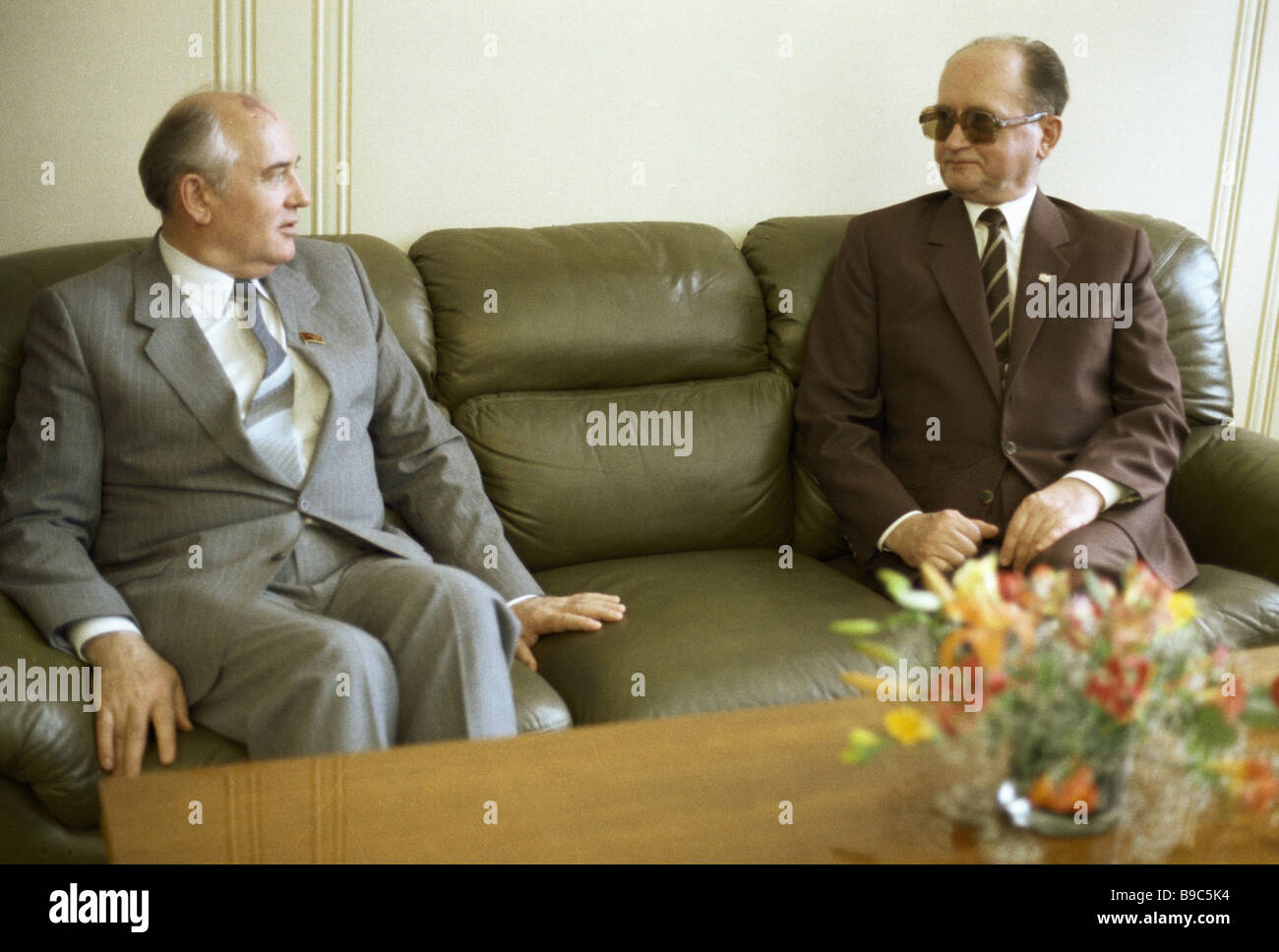 The C P S U Central Committee General Secretary Mikhail Gorbachev left ...