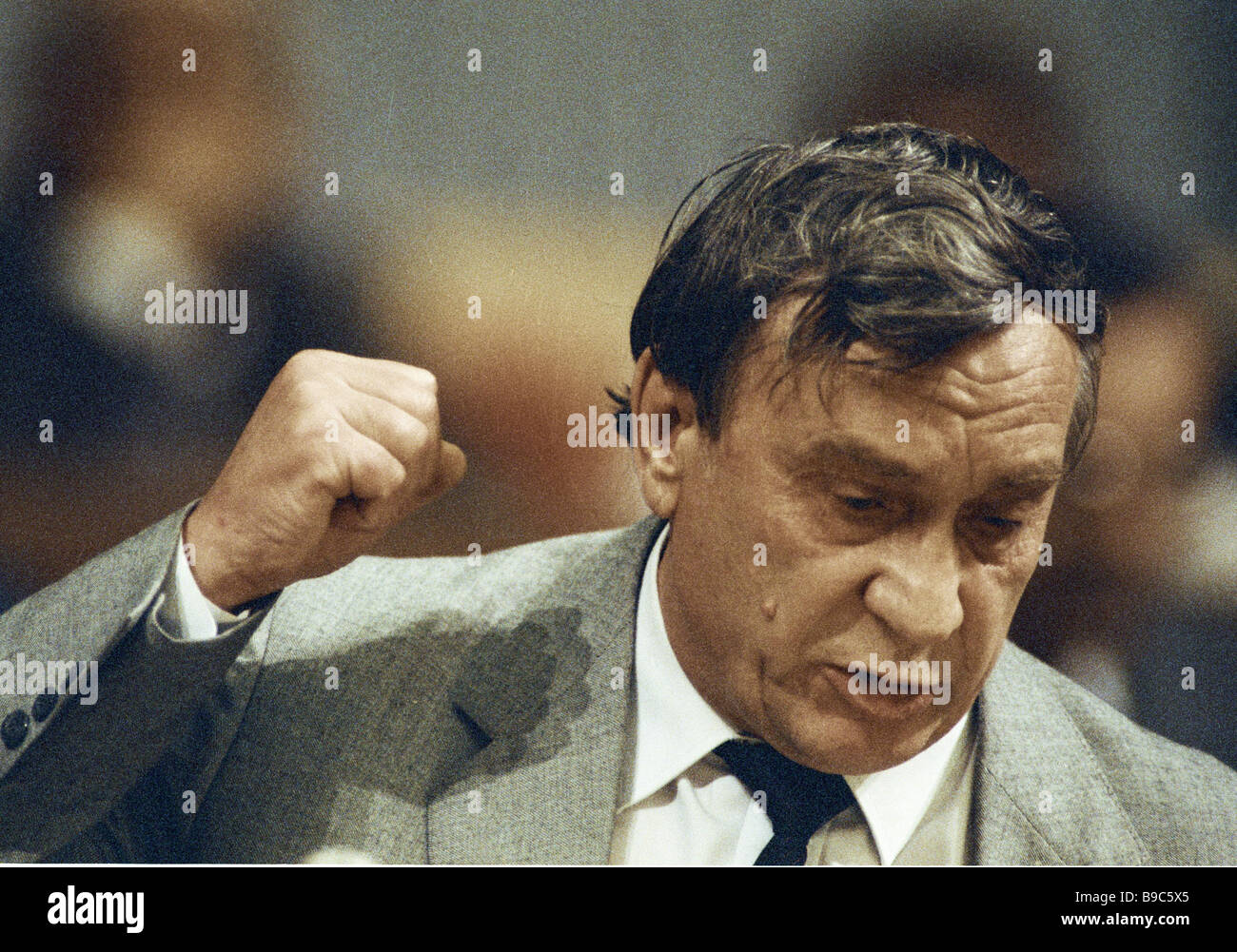 All Union Central Council of Trade Unions Chairman G Yanayev addressing ...