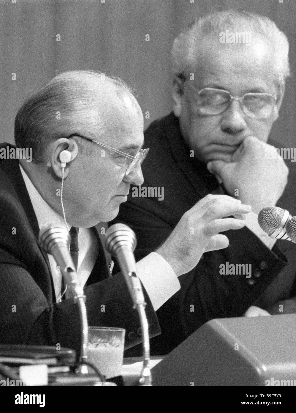 General Secretary of the CPSU Central Committee Mikhail Gorbachev left ...