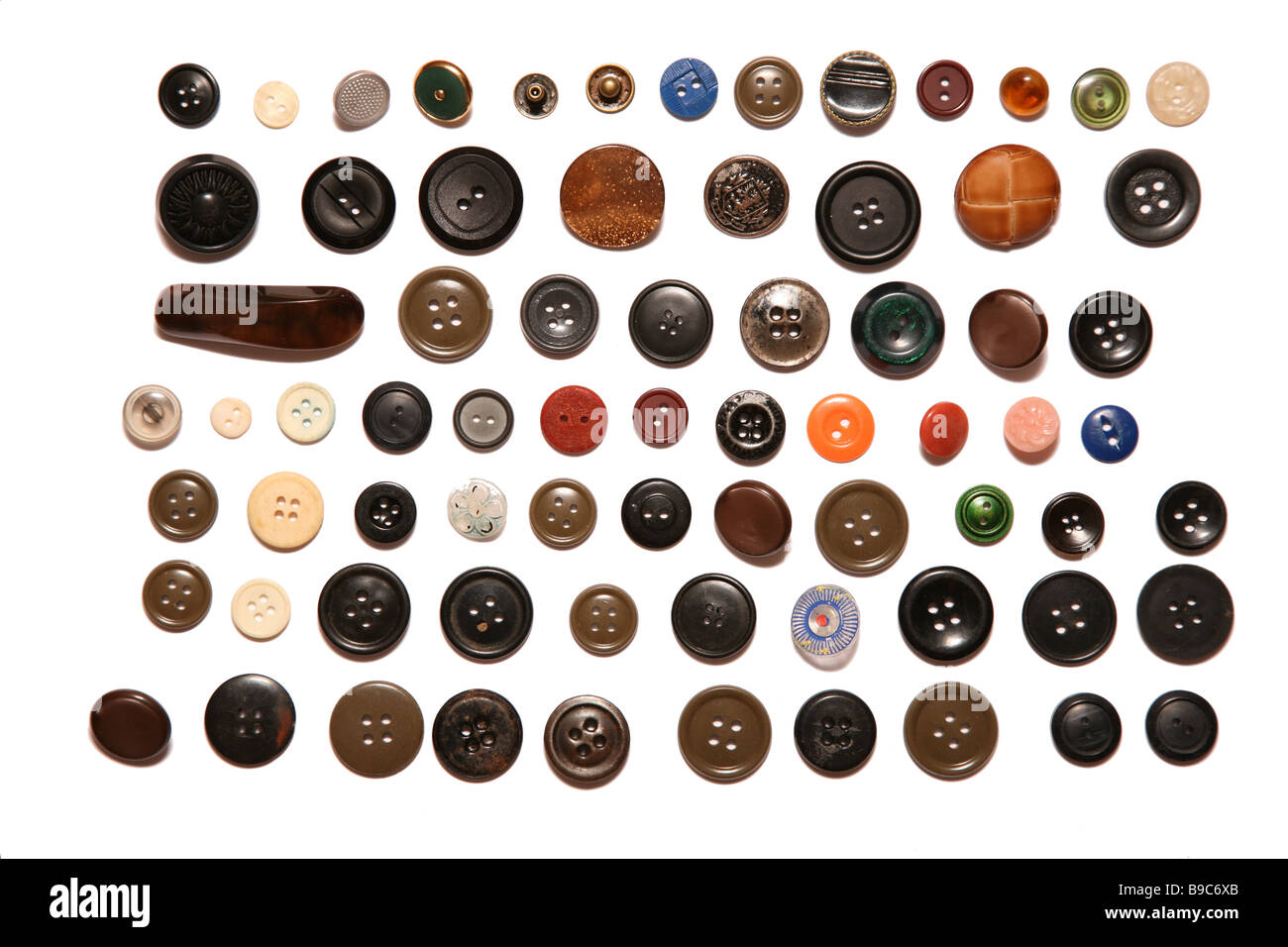 many buttons isolated on white Stock Photo - Alamy
