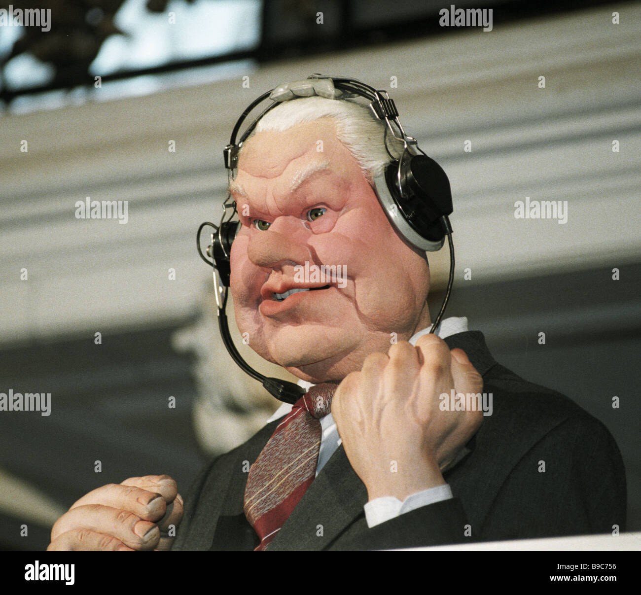 The Boris Yeltsin puppet character of the Puppets television program of ...