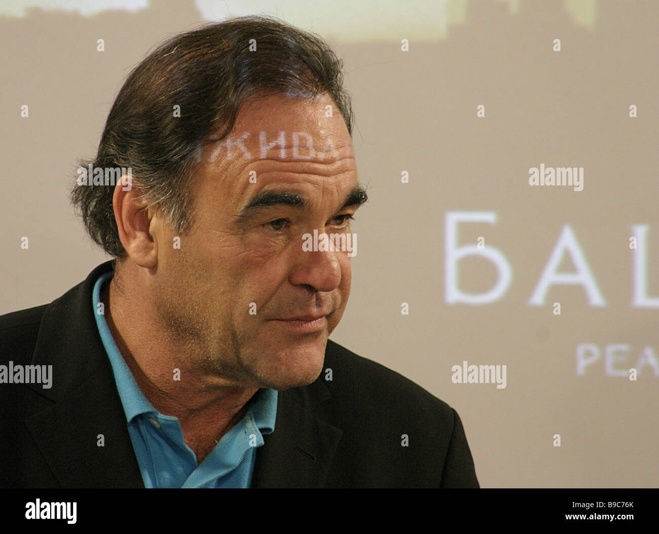 American film director Oliver Stone at the RIA Novosti news conference ...