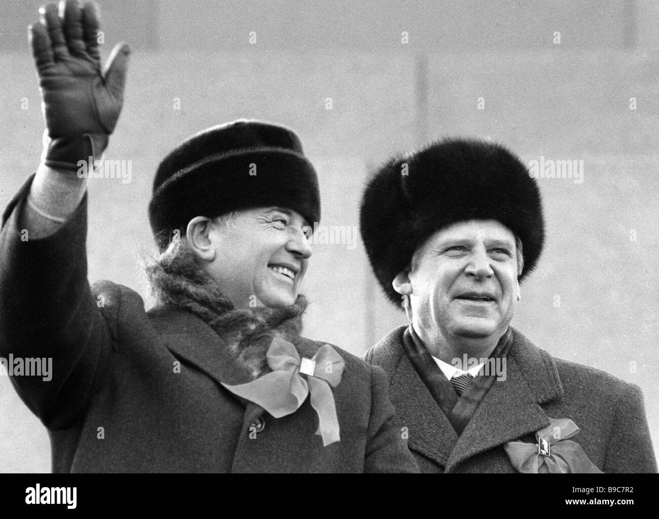 General Secretary of the CPSU Central Committee Mikhail Gorbachev right ...