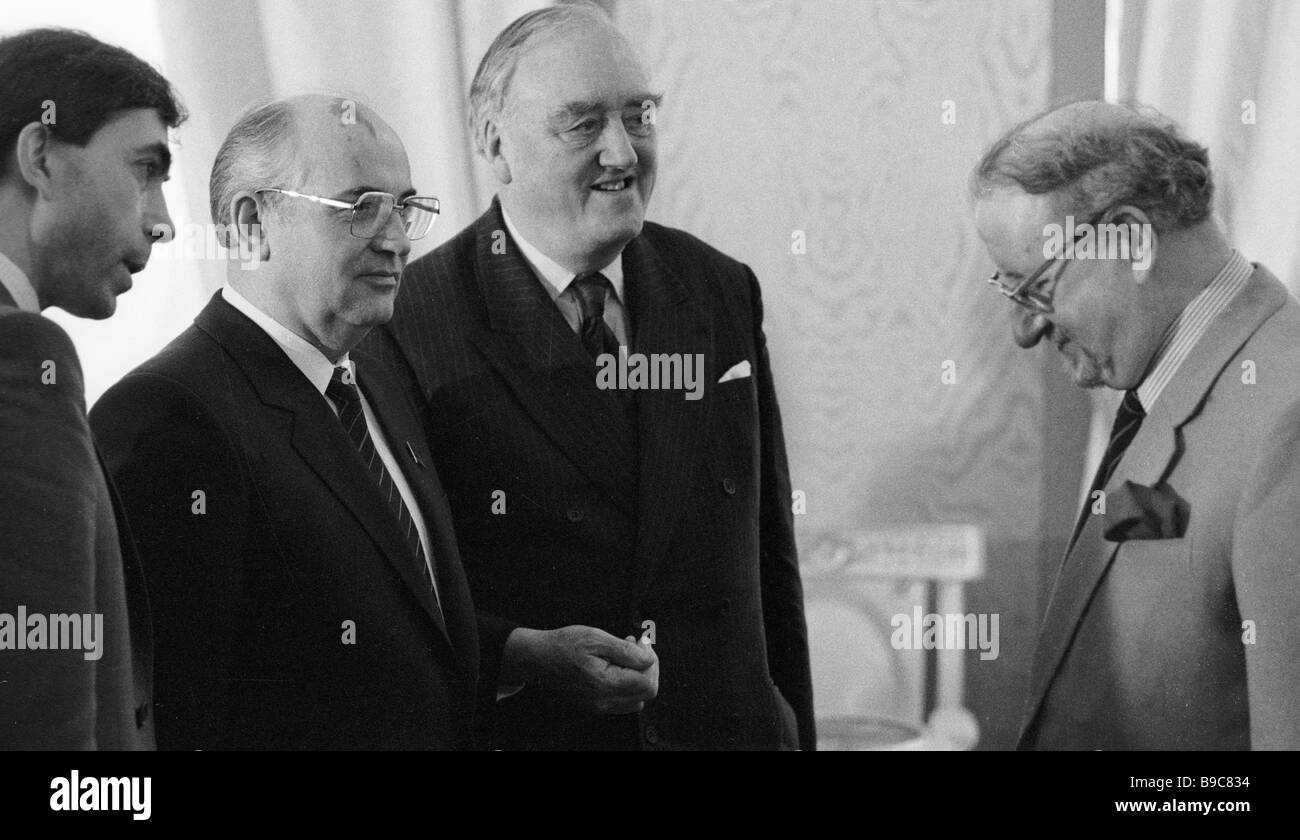 Mikhail Gorbachev second from left general secretary of the CPSU ...