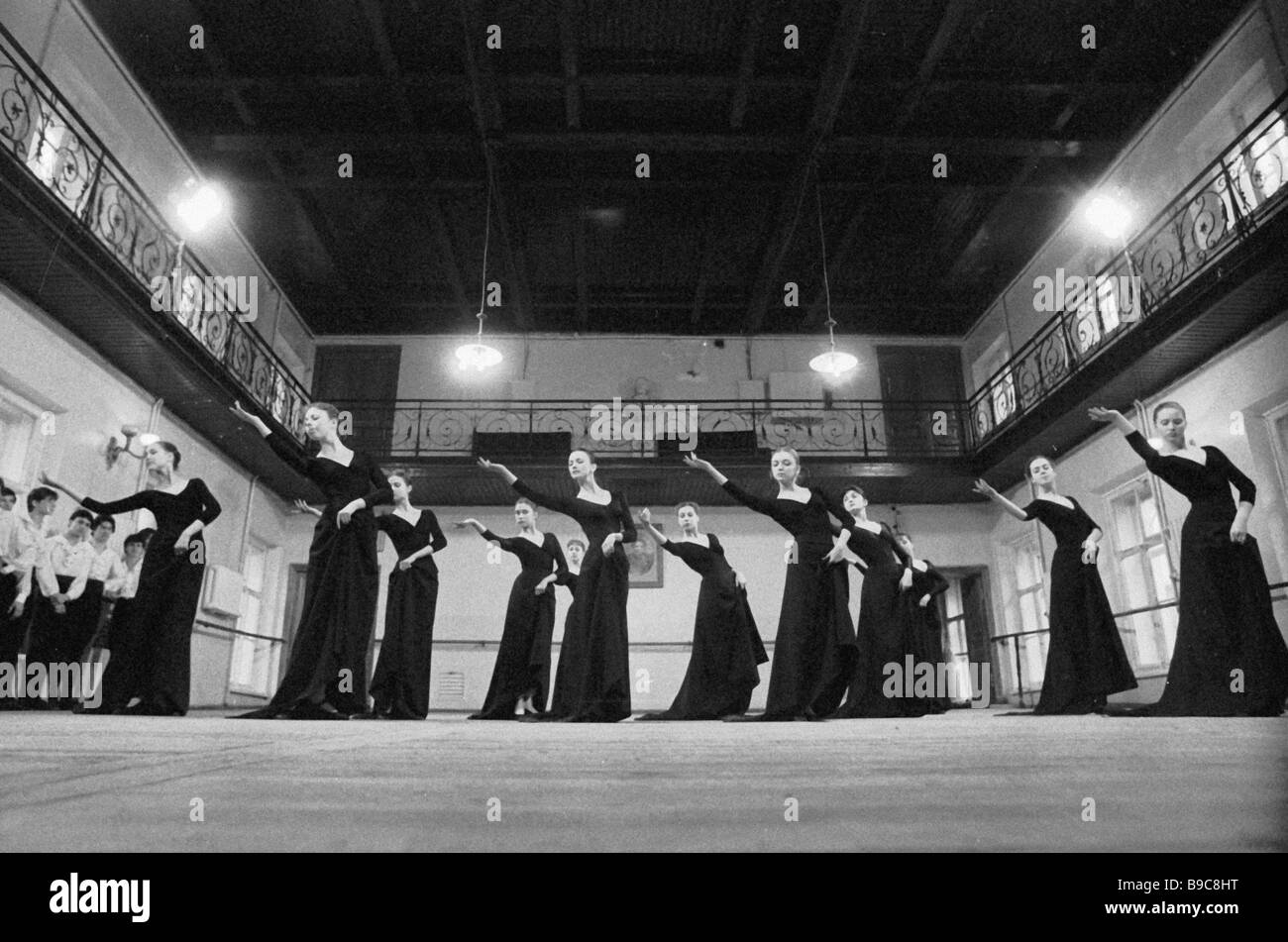 Old ball dance class in the Vaganova Ballet School St Petersburg Stock ...