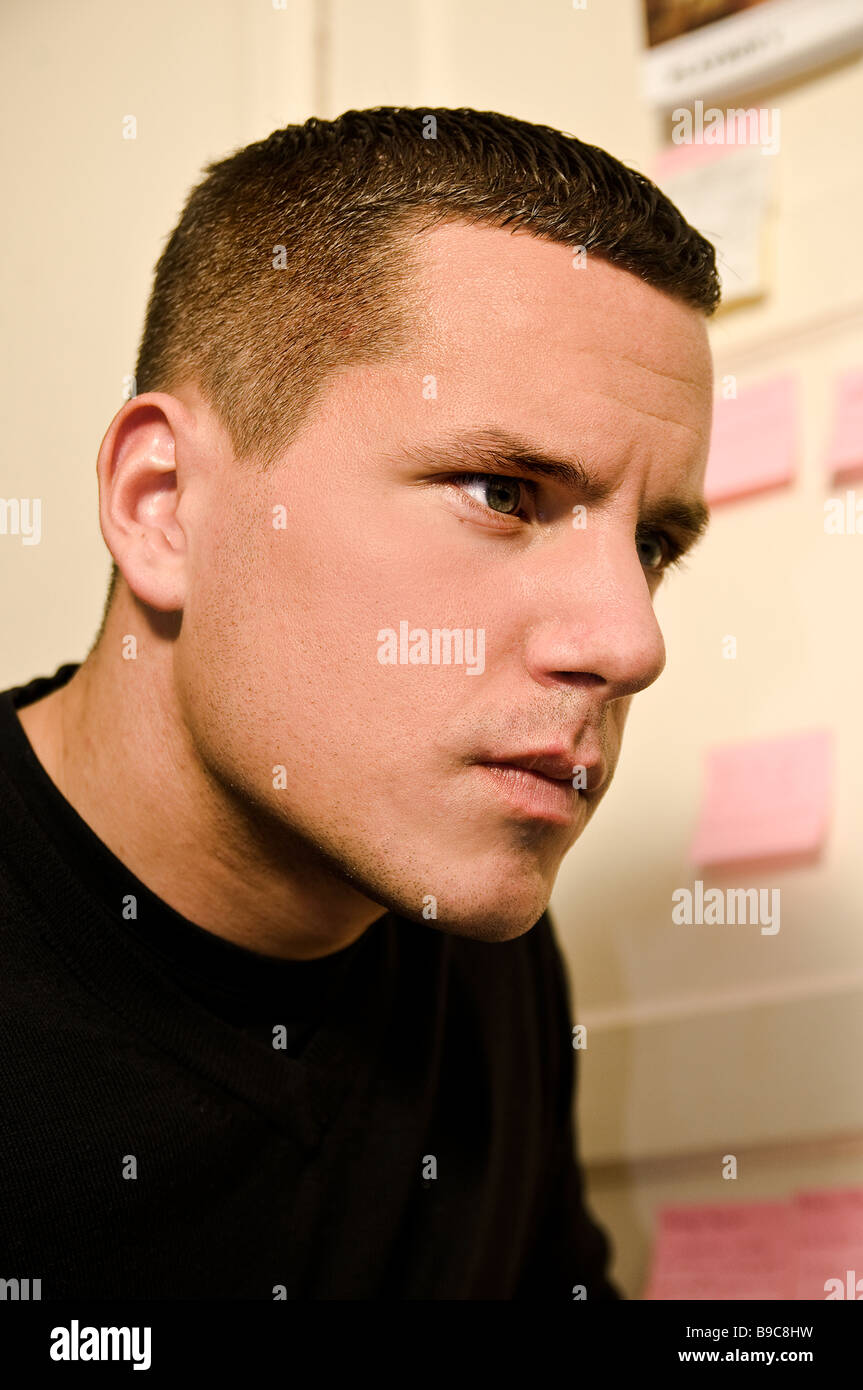 A young male Eastern European office worker hard at work Stock Photo ...