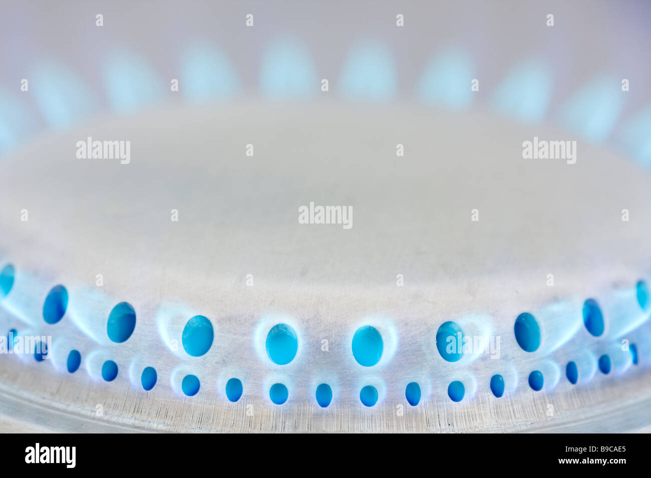 Burning blue flames of a gas stove Stock Photo - Alamy
