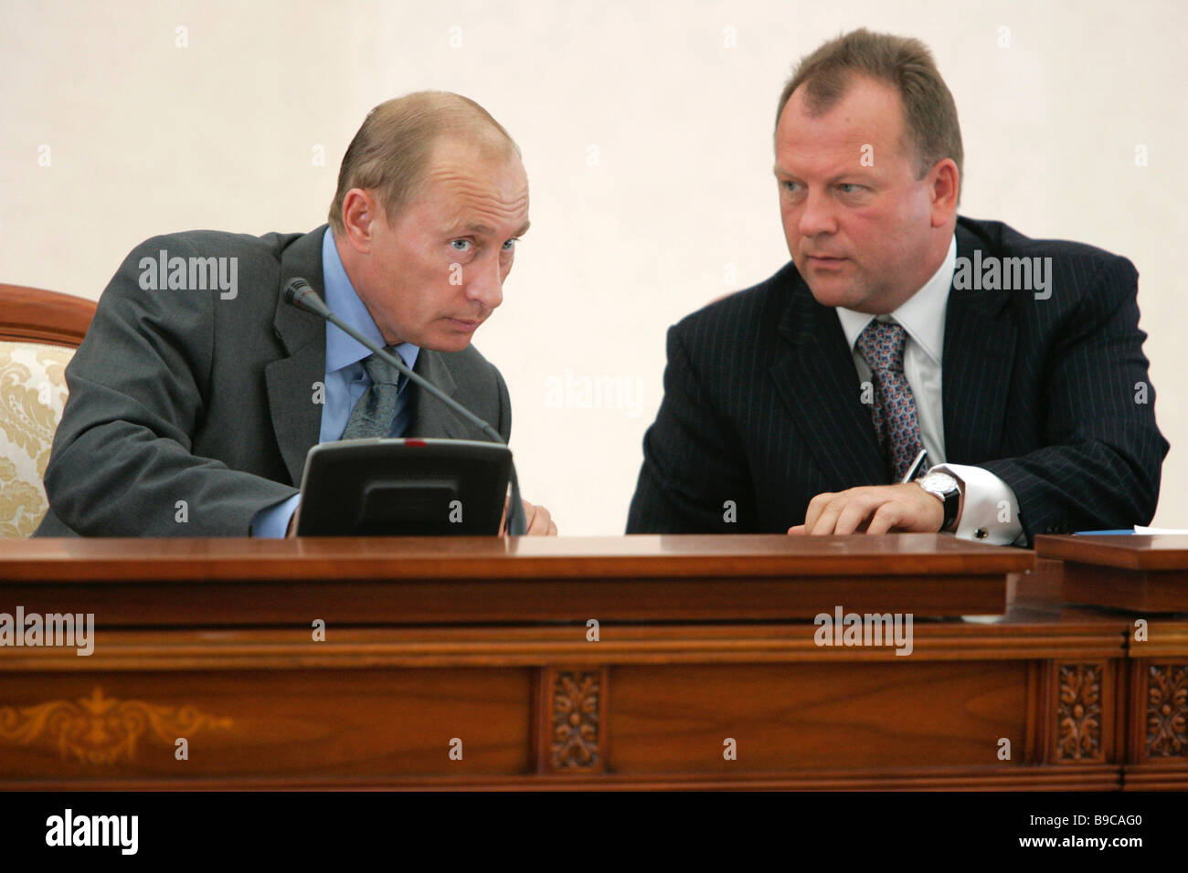 Russian President Vladimir Putin and European Judo Union head Marius ...