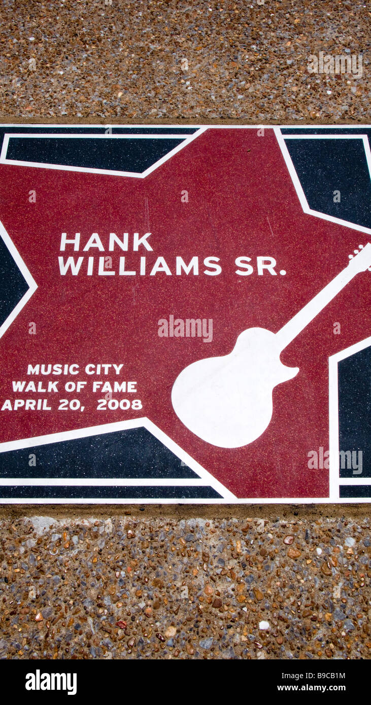 Music City Walk of Fame Hank Williams Sr. star flagstone Nashville ...