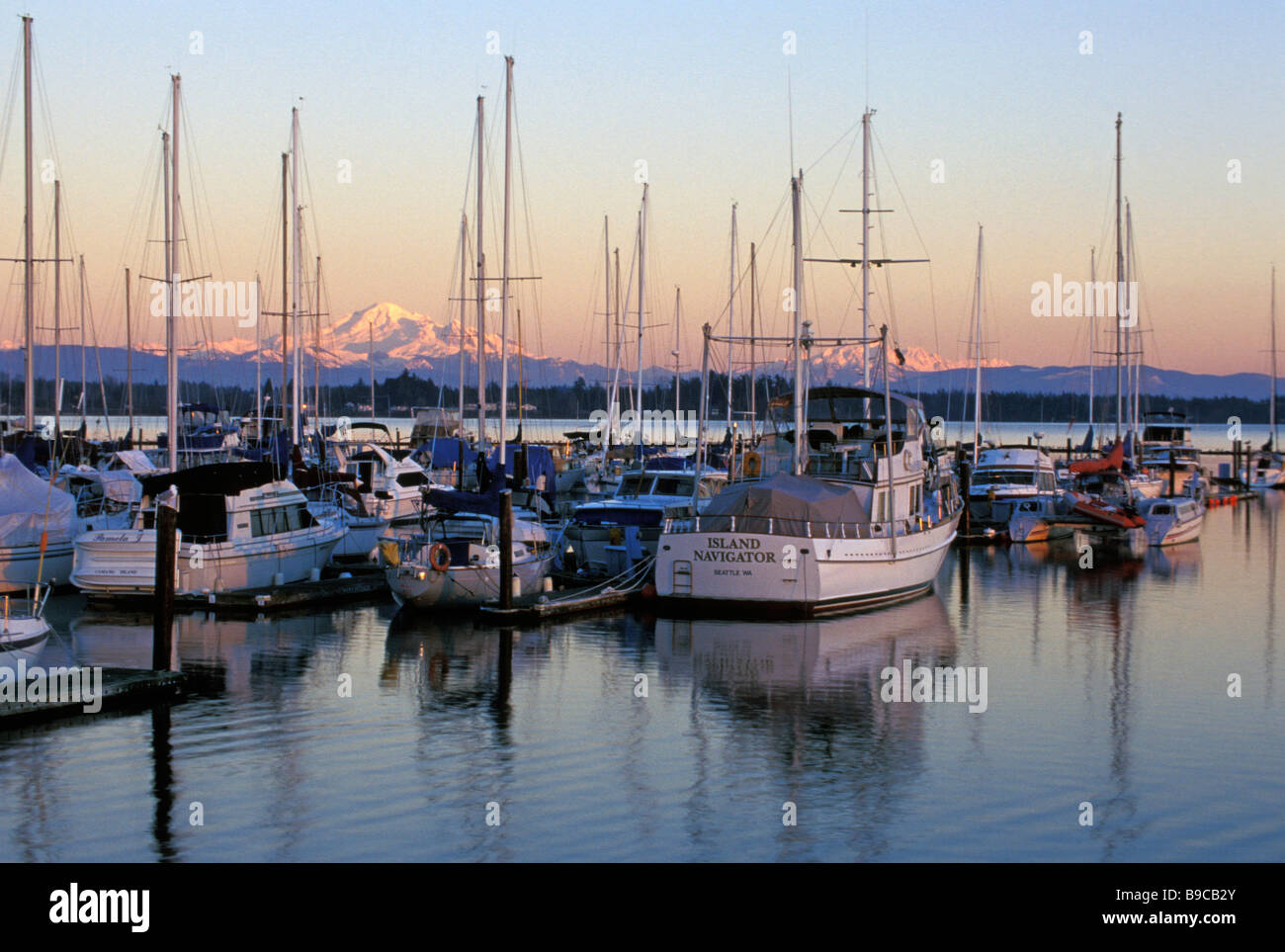 Drayton Harbor Marina at dusk Stock Photo - Alamy