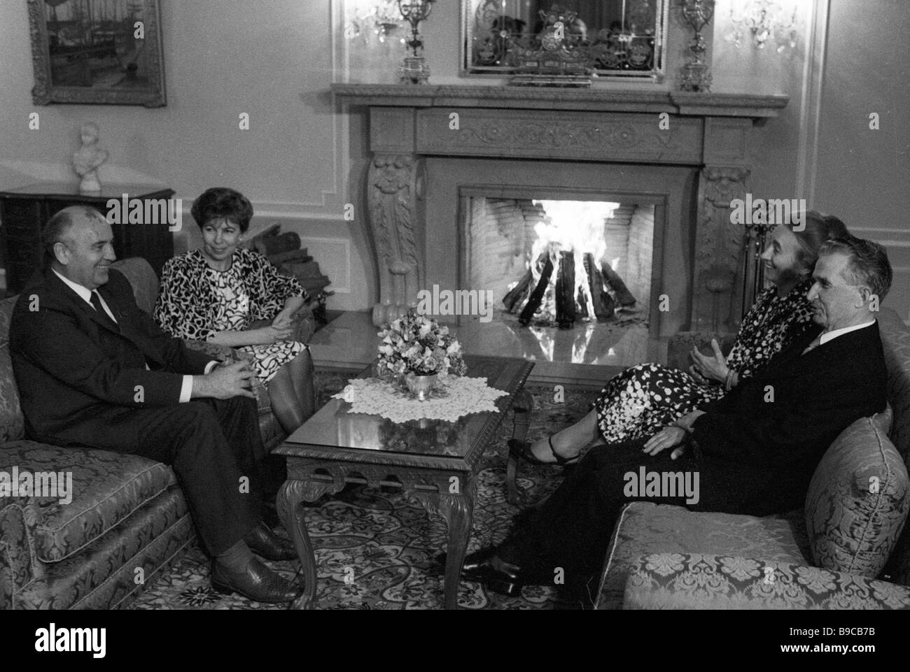 Mikhail Gorbachev CPSU Central Committee Secretary General and Nicolae ...