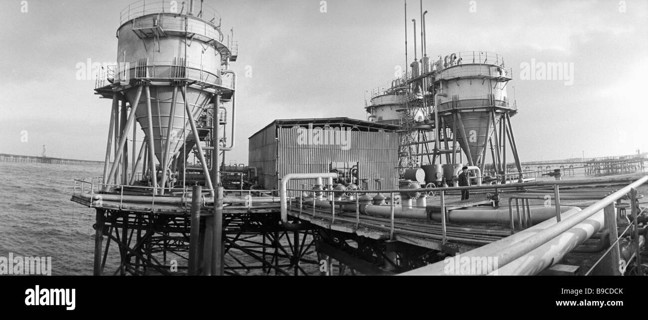 Caspian Sea refinery Stock Photo - Alamy
