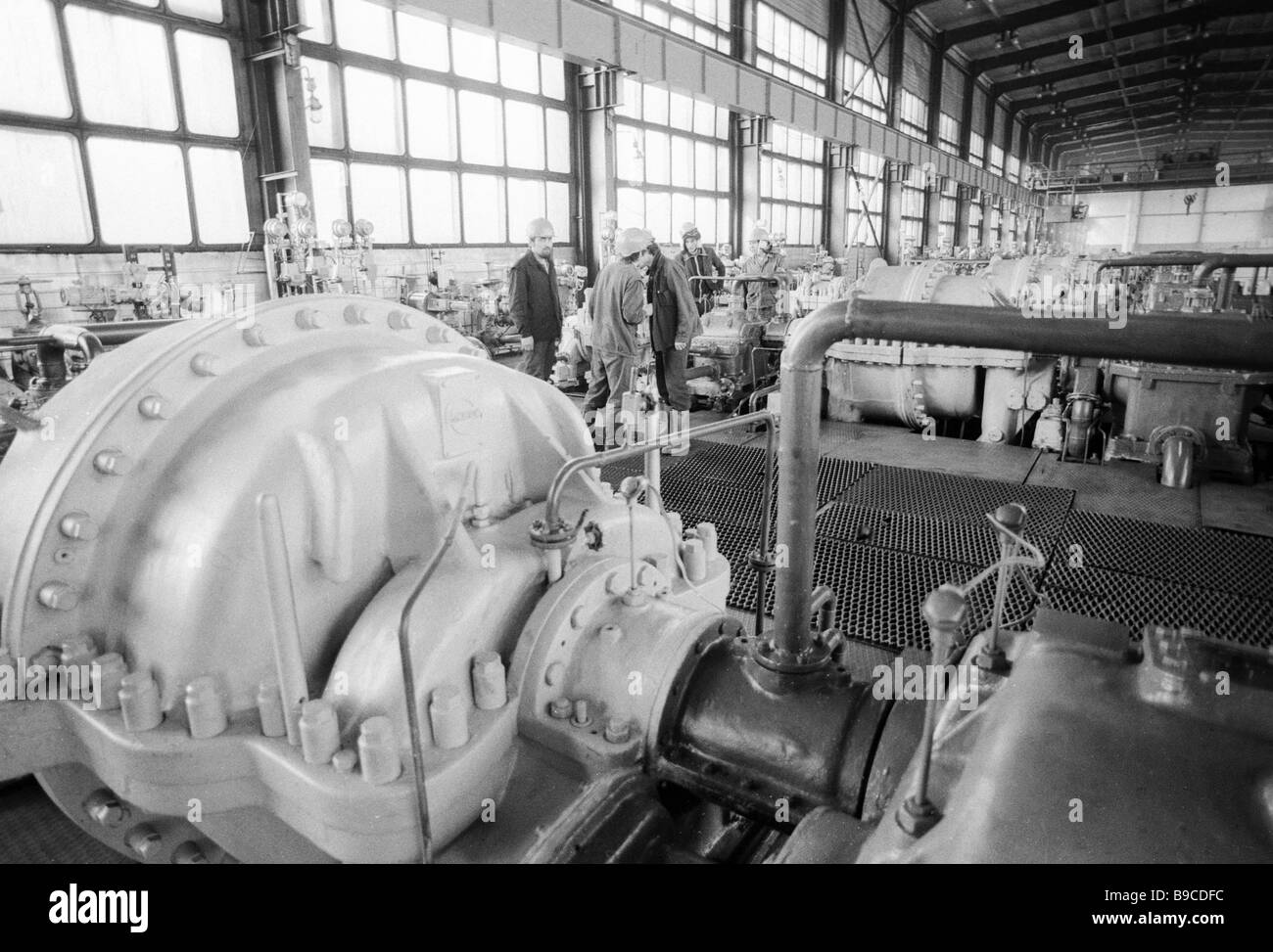 Machine room of a compressor station processing casing head gas Stock ...