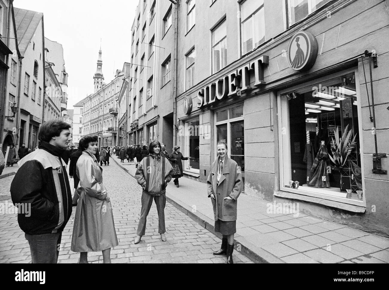 A scene outside the boutique Siluett of the Vera Klementi garments ...