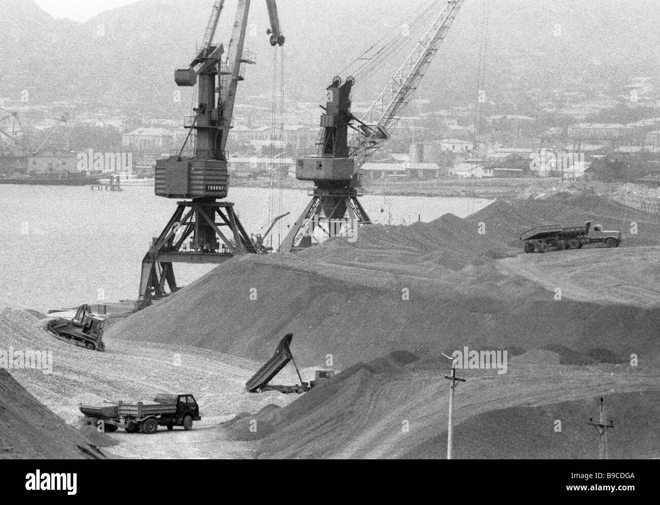 The Krasnovodsk sea port on the Caspian Stock Photo - Alamy