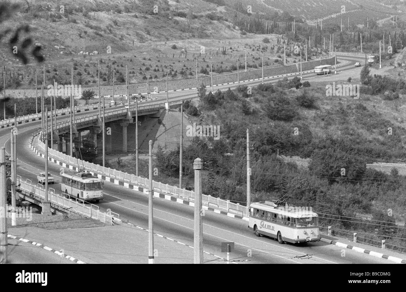 Yalta Simferopol trolleybus route Stock Photo - Alamy