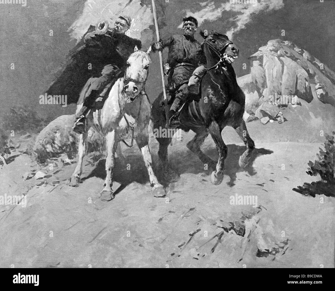 Mitrofan Grekov The Color Bearer and the Bugler Stock Photo - Alamy